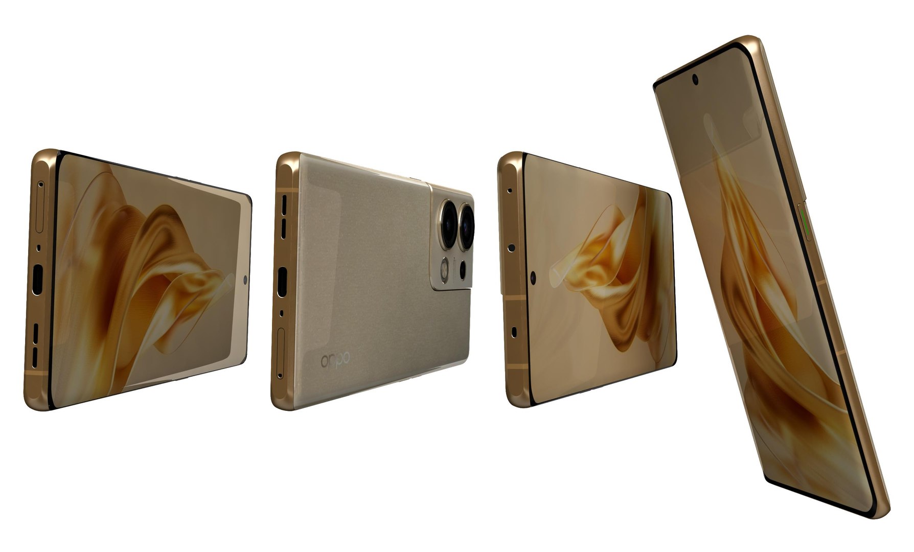 3D OPPO Reno9 Pro Plus Gold model - TurboSquid 1995103