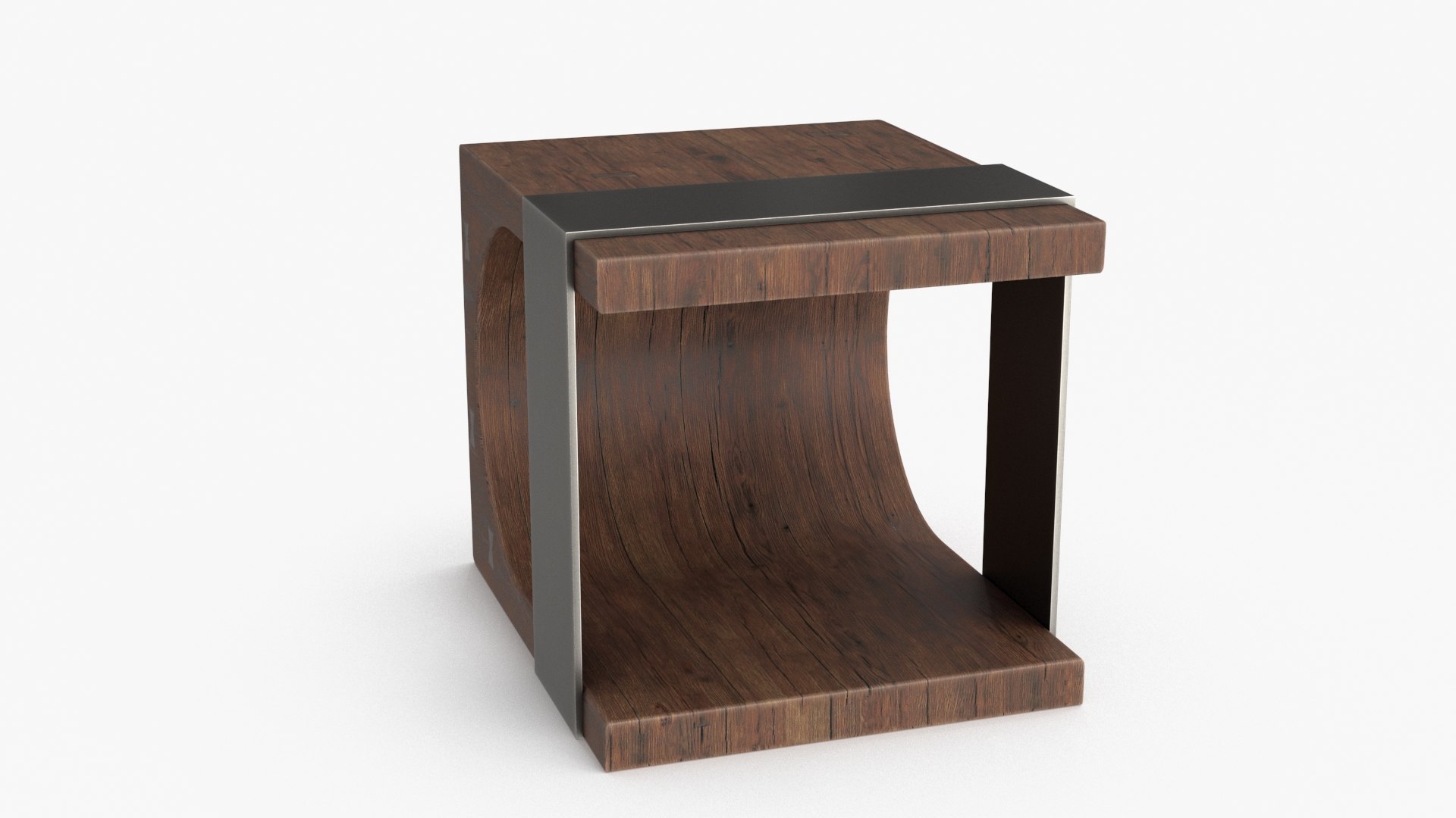 3D Side Table Oak Black Model - TurboSquid 2263531