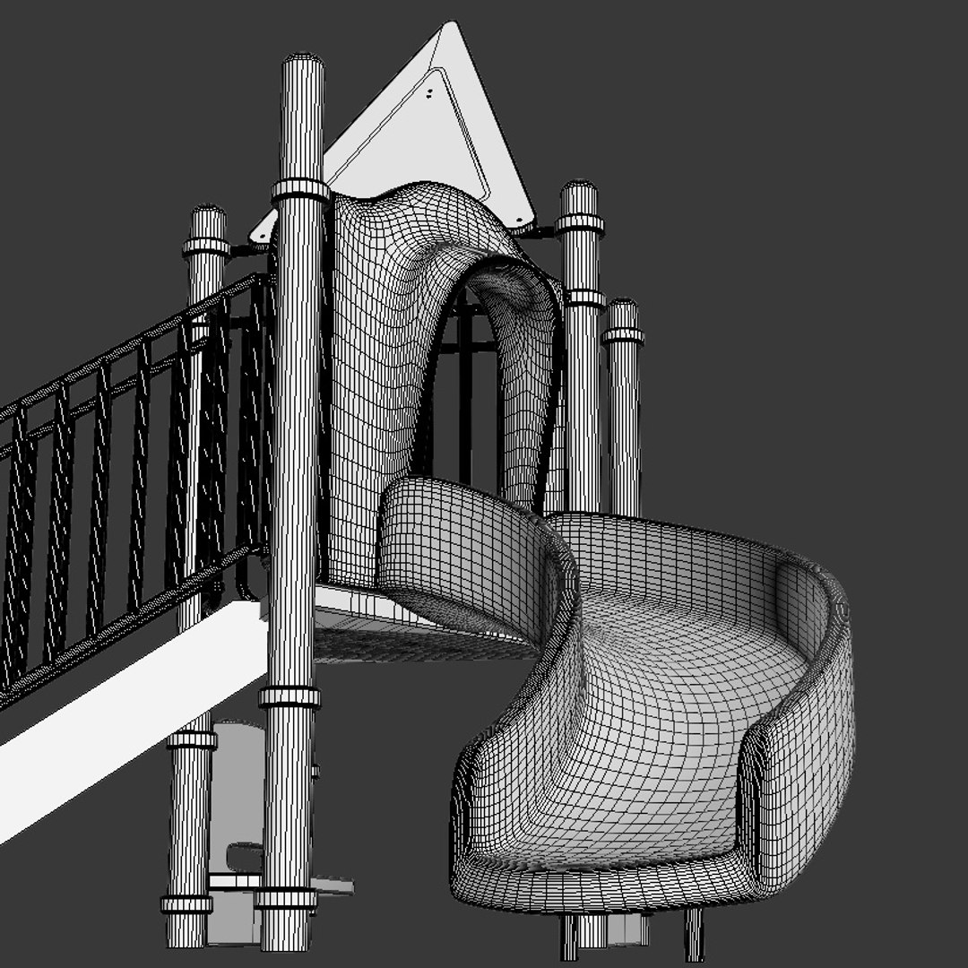 Children Playground Slide Child 3d Model