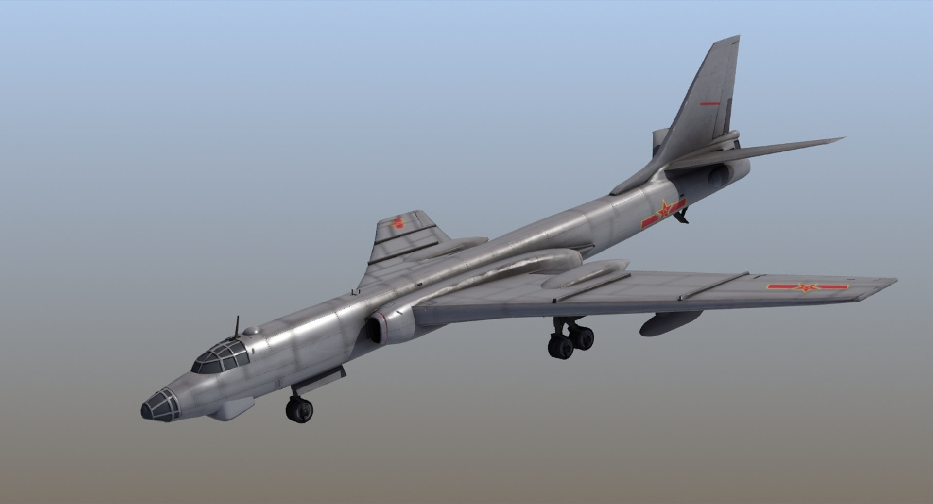 3d Model Of Xian H-6 Bomber