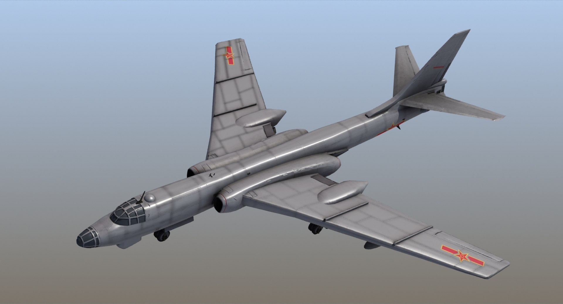 3d Model Of Xian H-6 Bomber