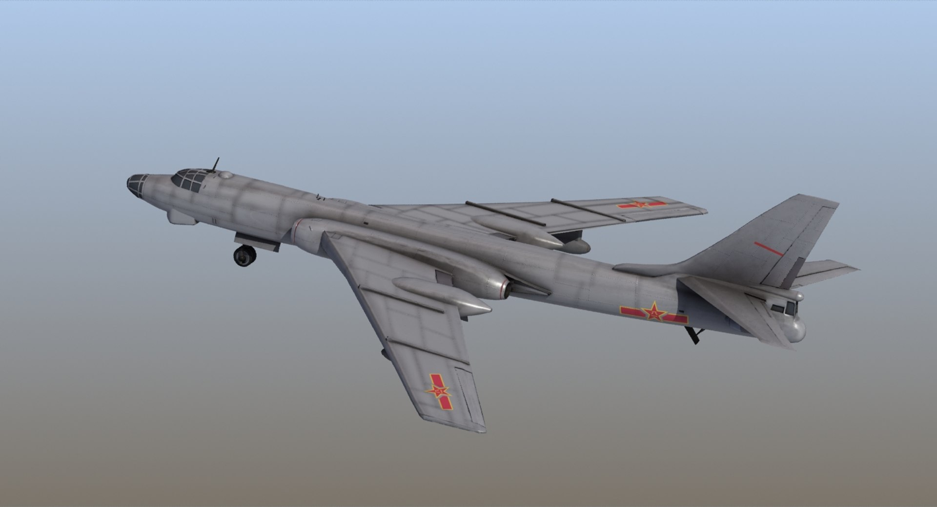 3d Model Of Xian H-6 Bomber