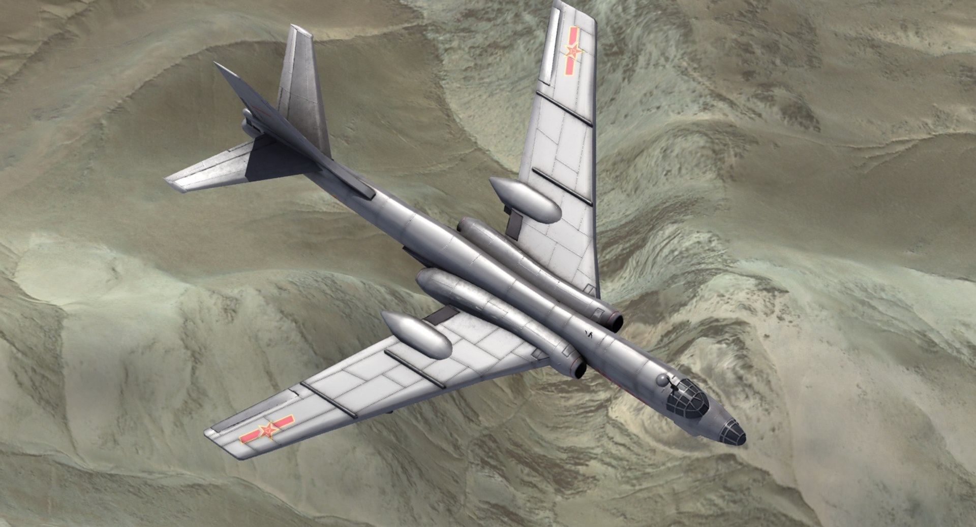 3d Model Of Xian H-6 Bomber