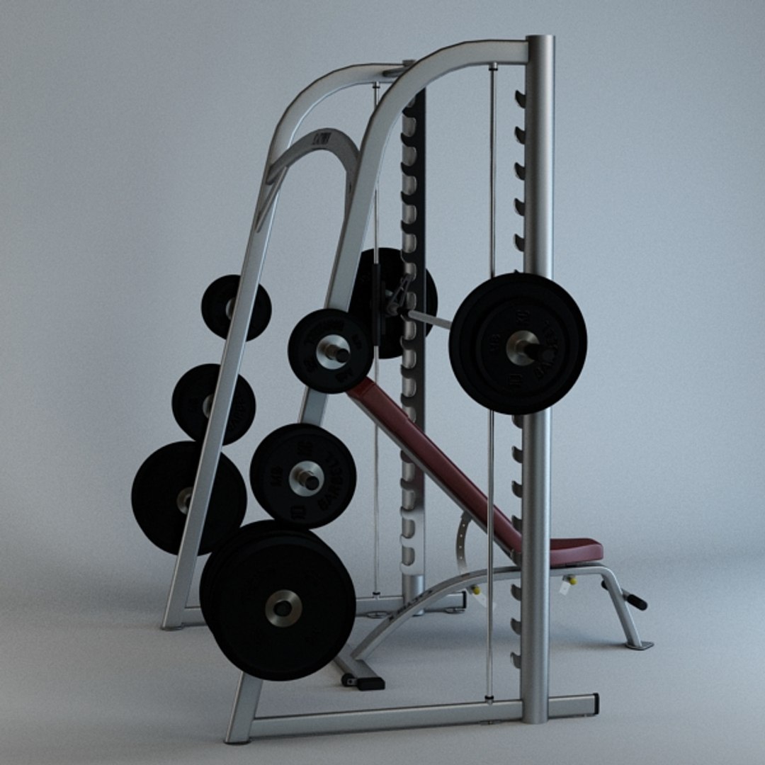 3d Model Of Smith Machine Bench