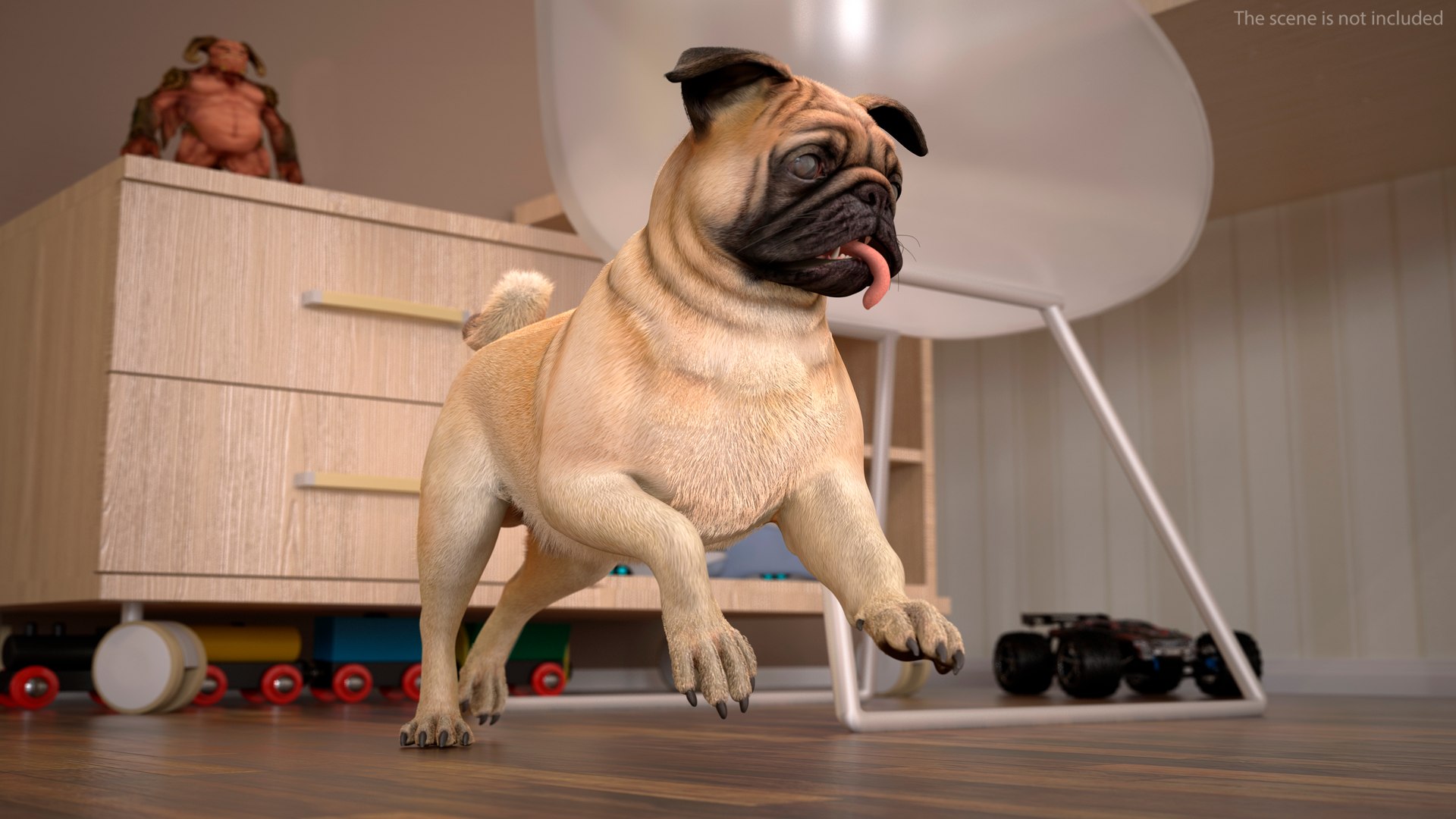 Pug dog run pose 3D - TurboSquid 1681963