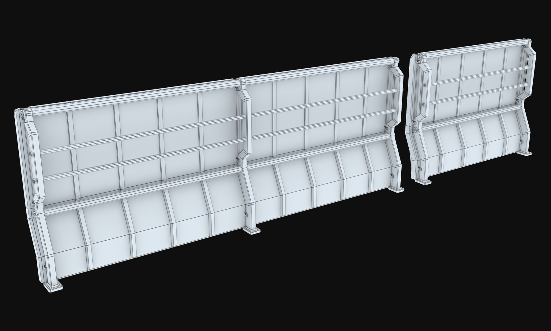 3D Sci-fi Modular Fence Model - TurboSquid 1826954