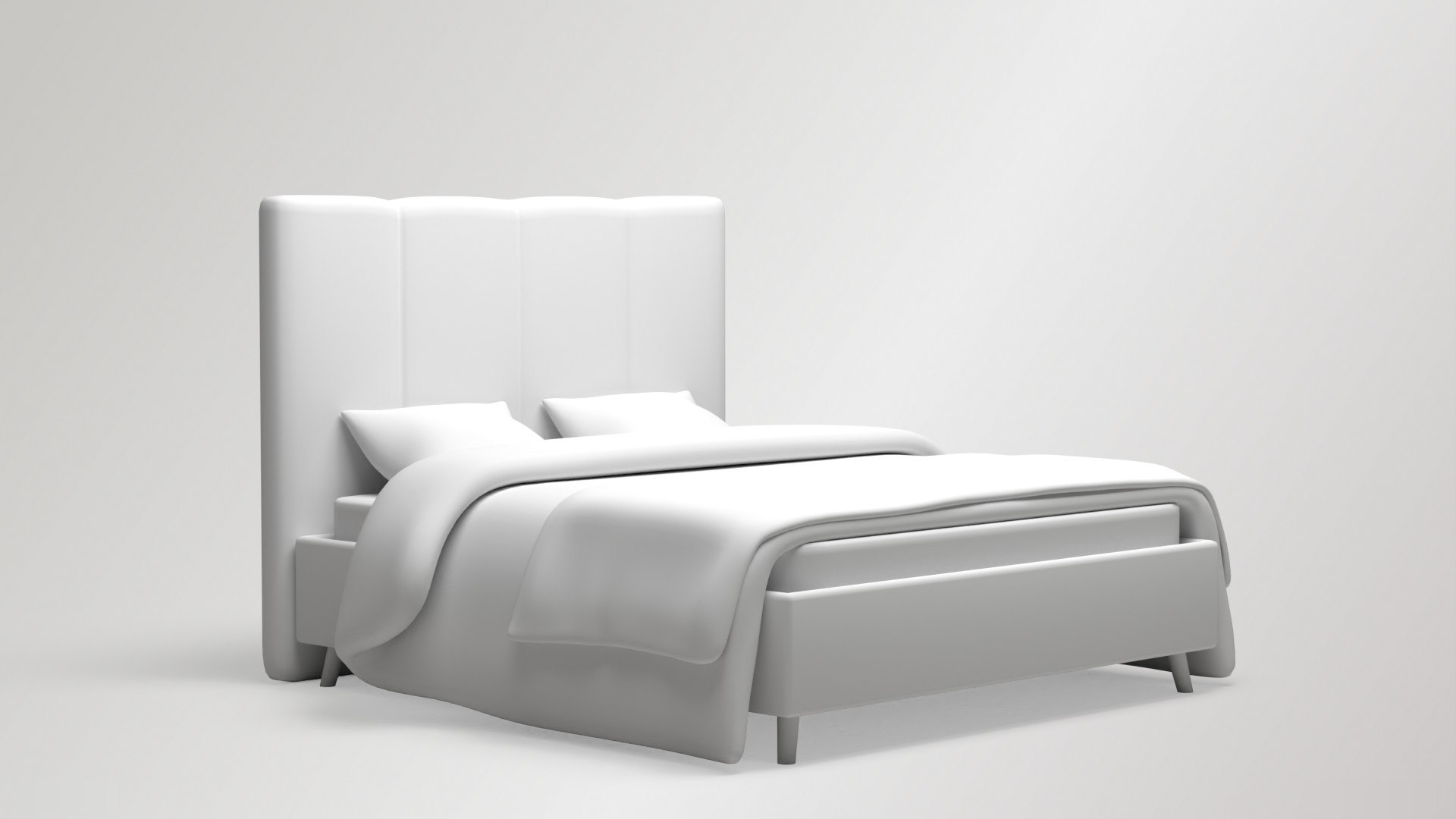 Upholstered Bed Low-poly 3D Model - TurboSquid 2000879