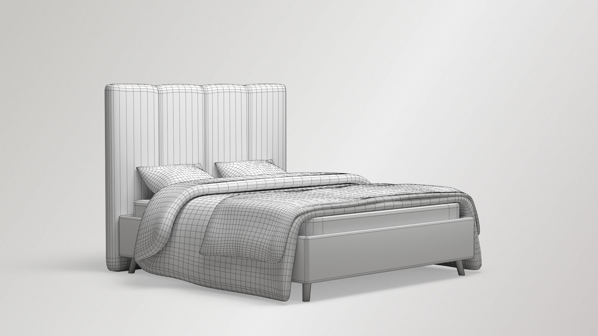 Upholstered Bed Low-poly 3D Model - TurboSquid 2000879
