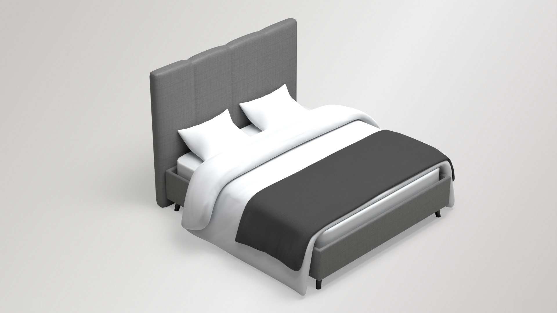 Upholstered Bed Low-poly 3D Model - TurboSquid 2000879