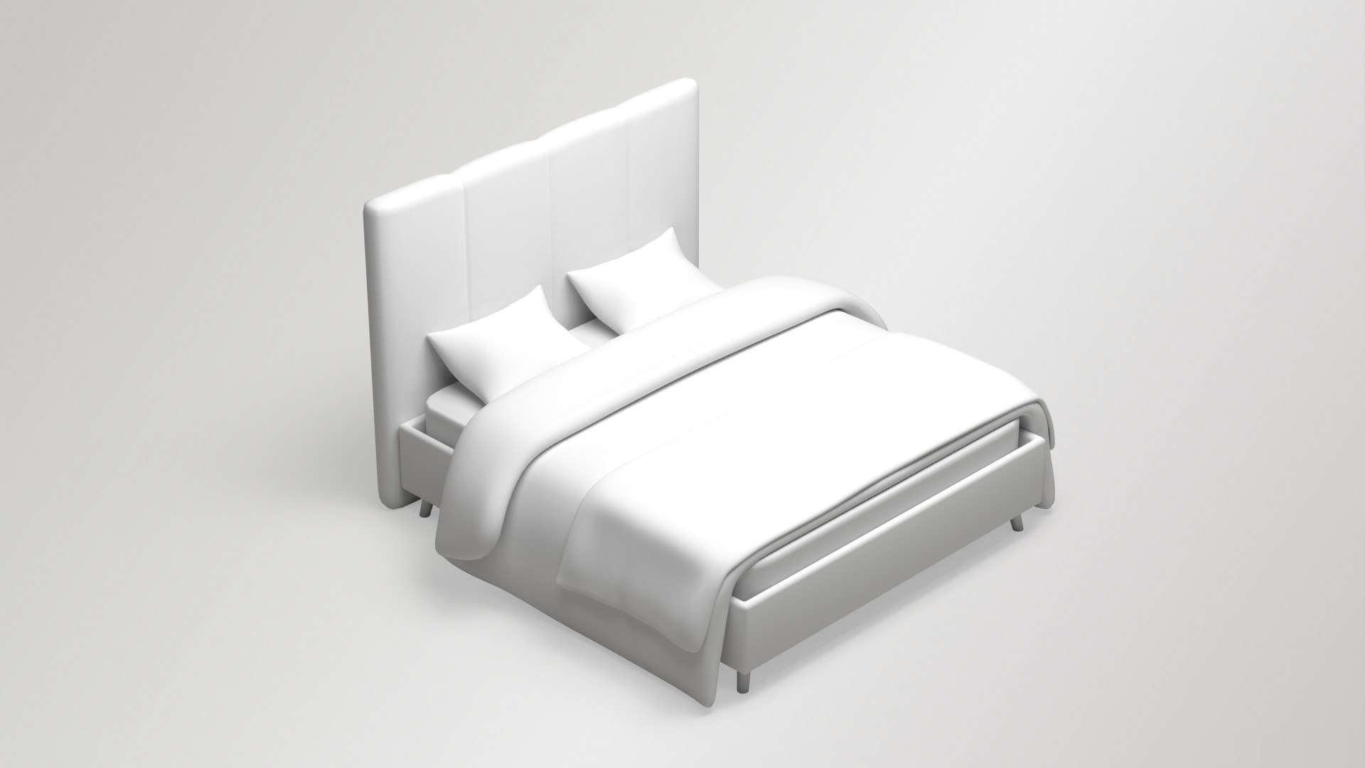 Upholstered Bed Low-poly 3D Model - TurboSquid 2000879