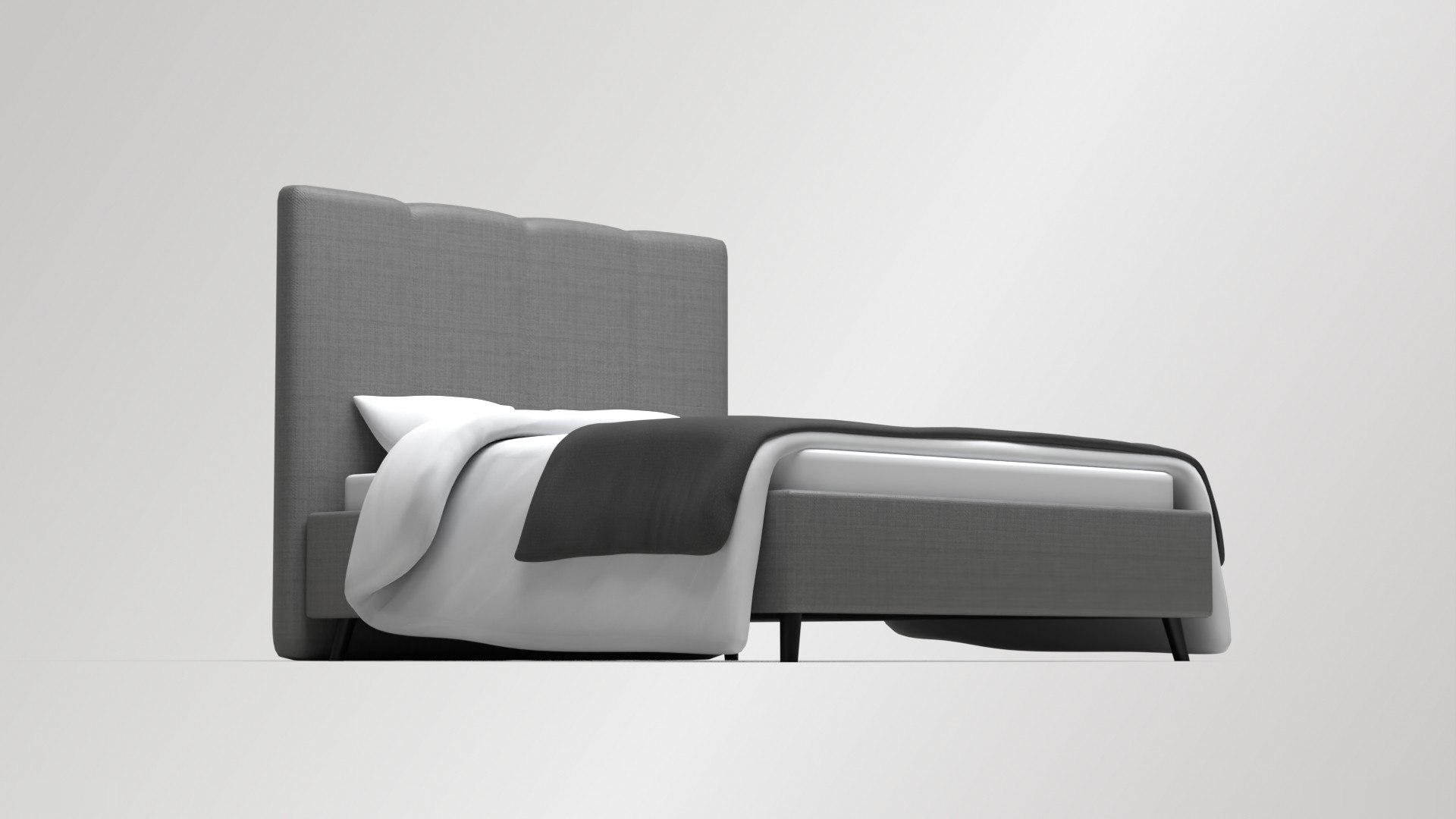 Upholstered Bed Low-poly 3D Model - TurboSquid 2000879