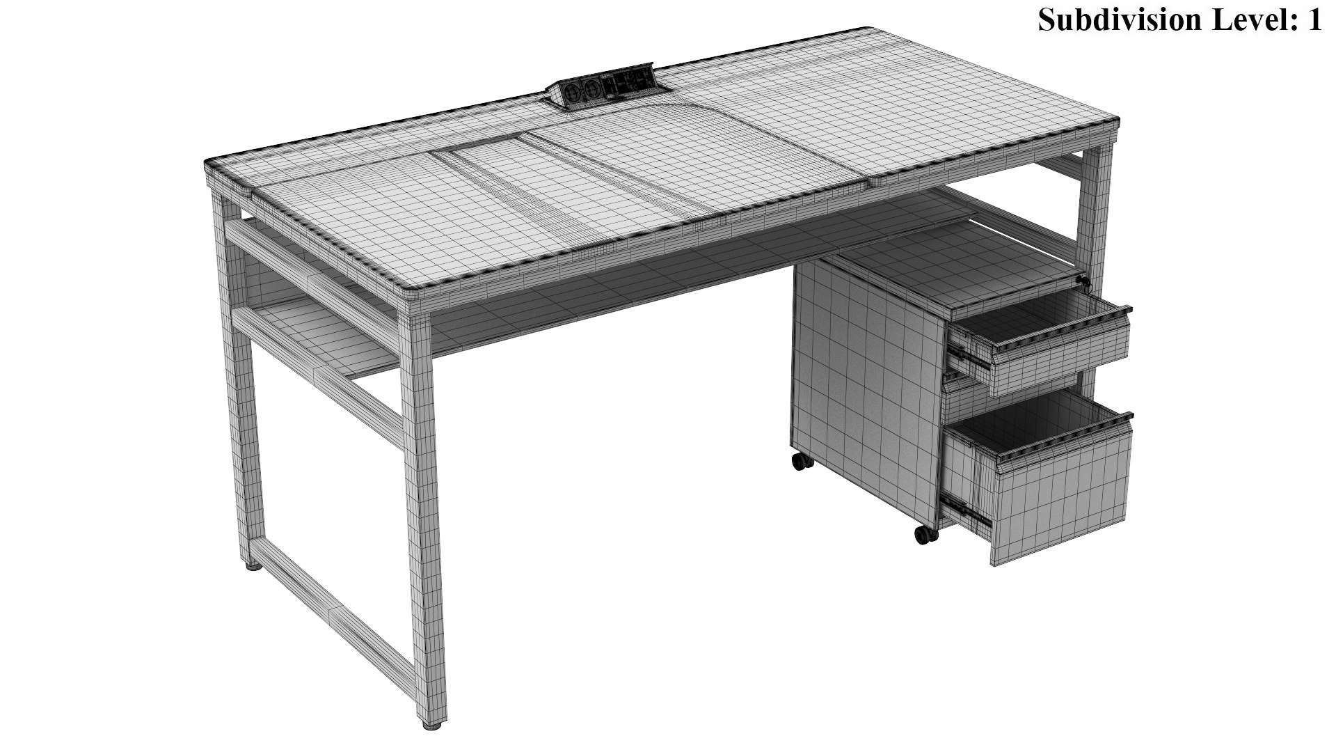 Detailed Modern Desk 3D Model - TurboSquid 2191270