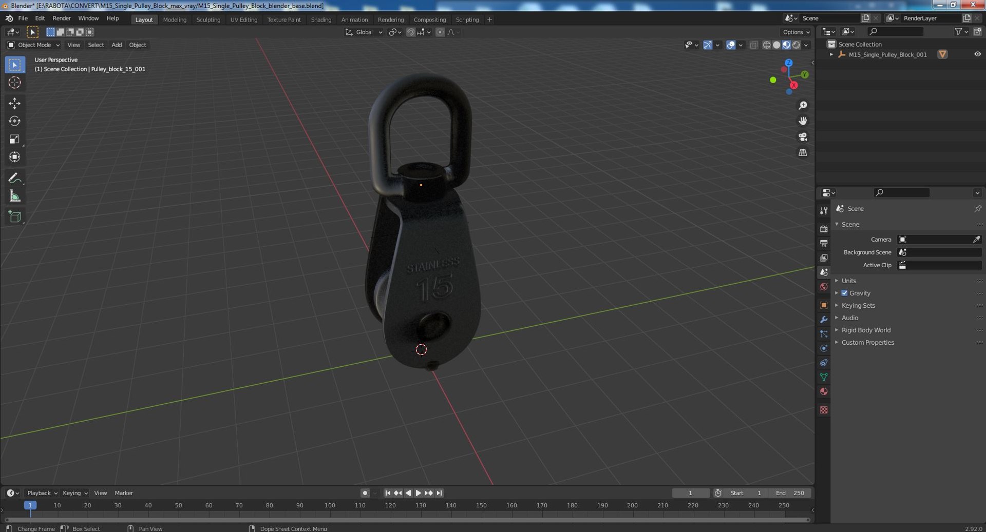 M15 Single Pulley Block model - TurboSquid 1957839