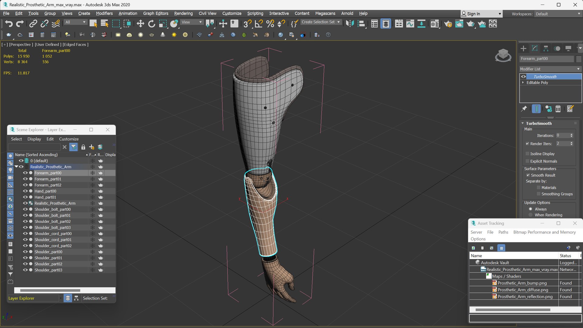 3D Model Realistic Prosthetic Arm - TurboSquid 2326280