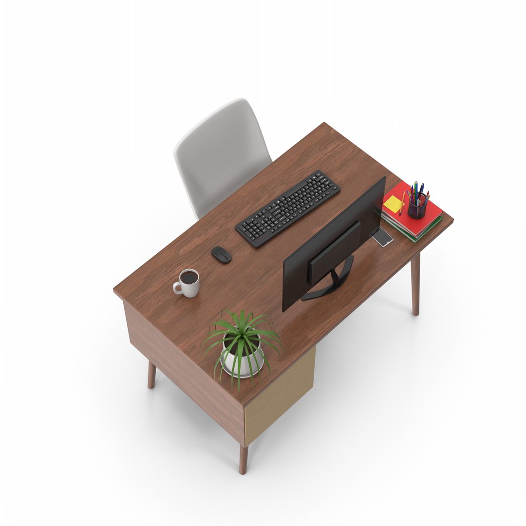 3D Desk Set Model - TurboSquid 1887148