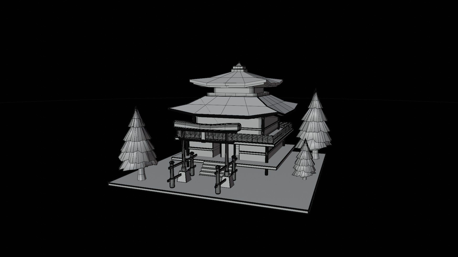 3D Temple Japanese 3D Illustration Model - TurboSquid 2238327