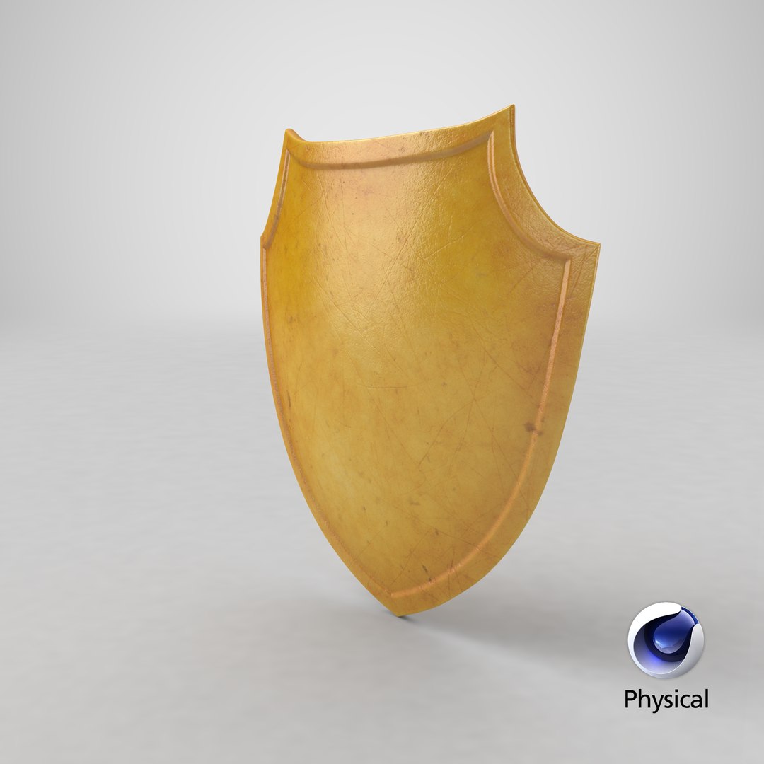 3D gold shield 04 - TurboSquid 1575845
