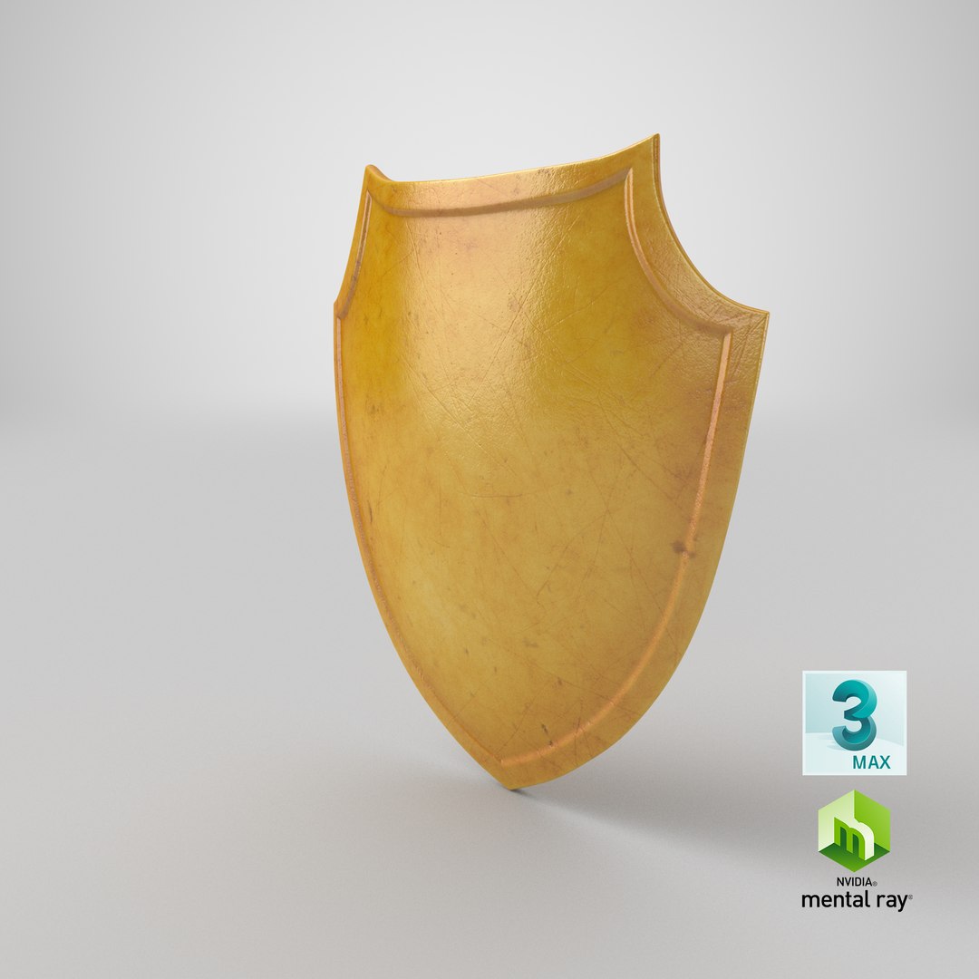 3D gold shield 04 - TurboSquid 1575845