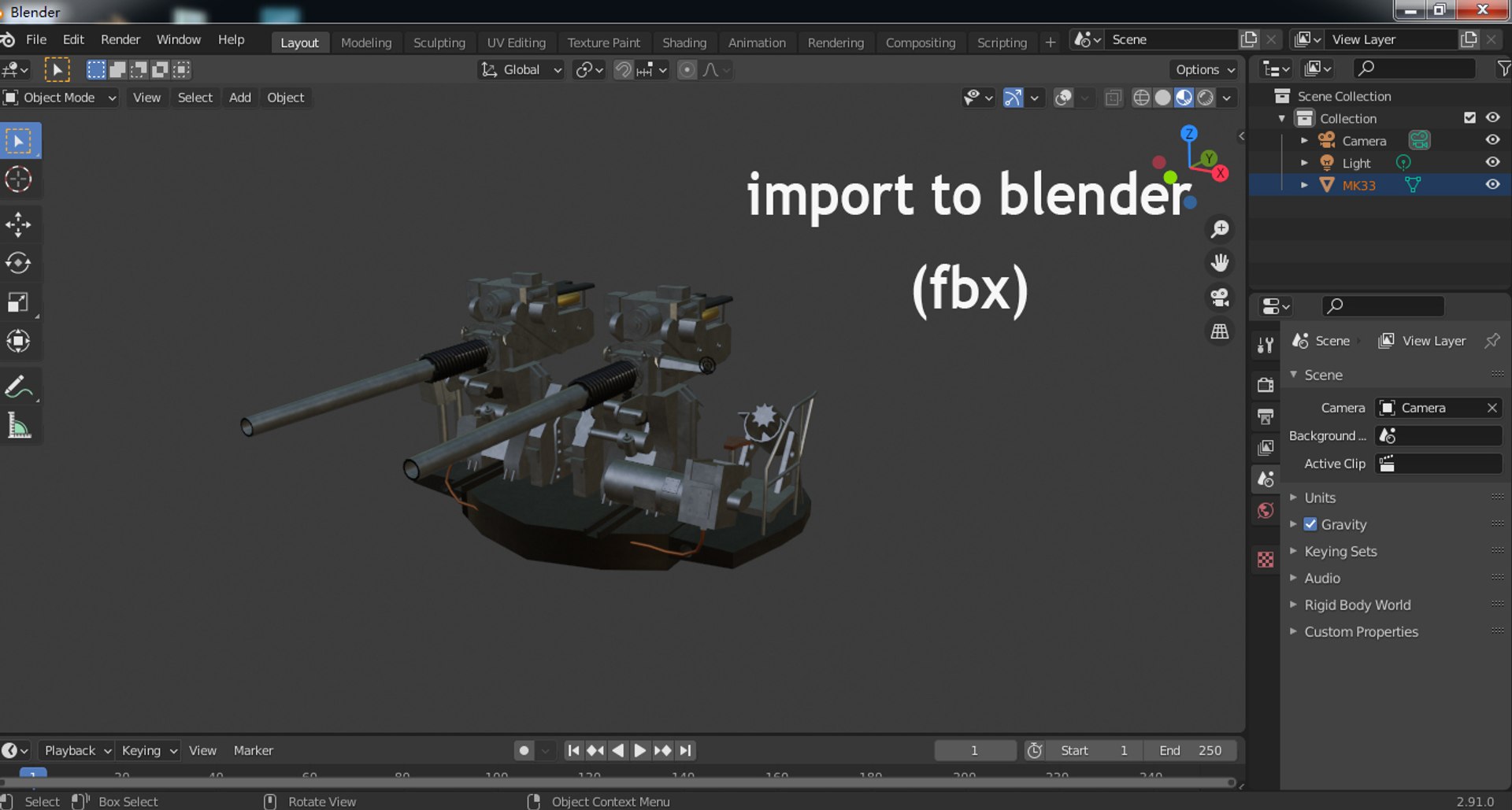MK33 3 Inch 50 Caliber Anti-aircraft Naval Gun Model - TurboSquid 2072974