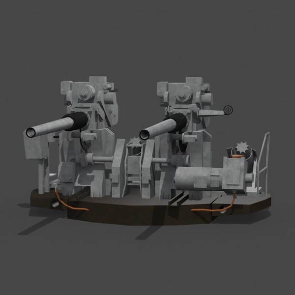 MK33 3 inch 50 caliber anti-aircraft naval gun 3D 모델 - TurboSquid 2072974