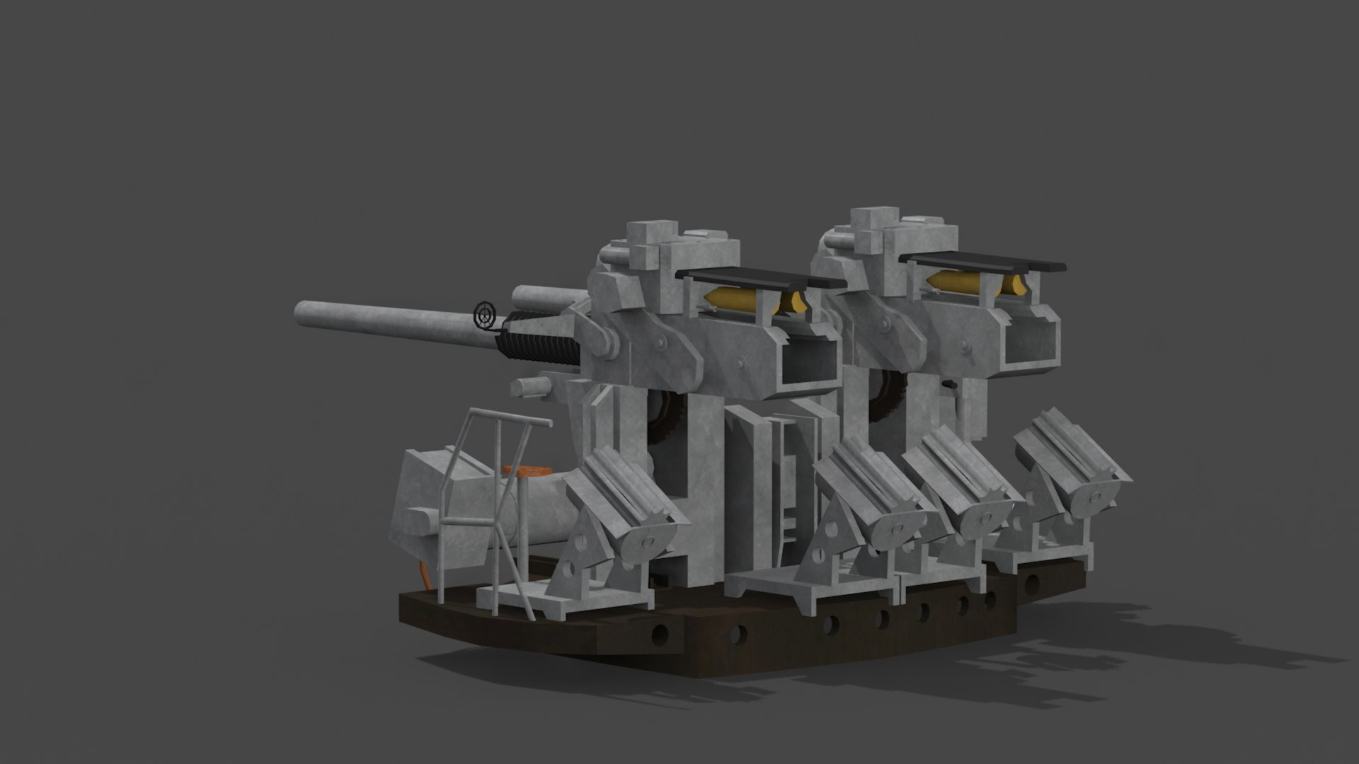 MK33 3 Inch 50 Caliber Anti-aircraft Naval Gun Model - TurboSquid 2072974