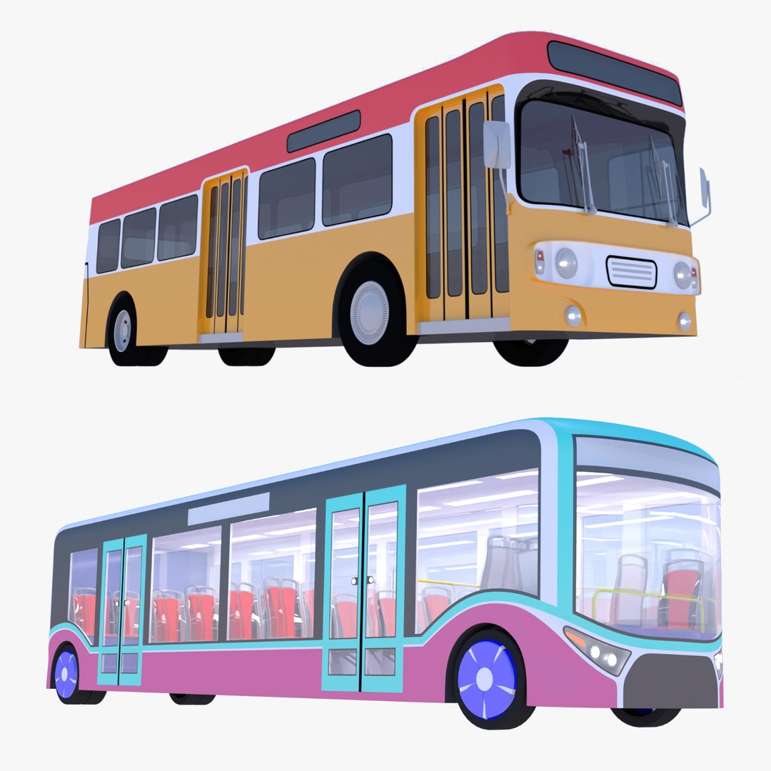 Modern and older city bus 3D model - TurboSquid 2101089