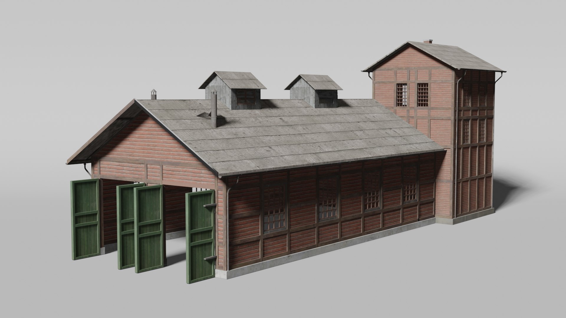 Old Brick Train Shed 3D Model - TurboSquid 2163895