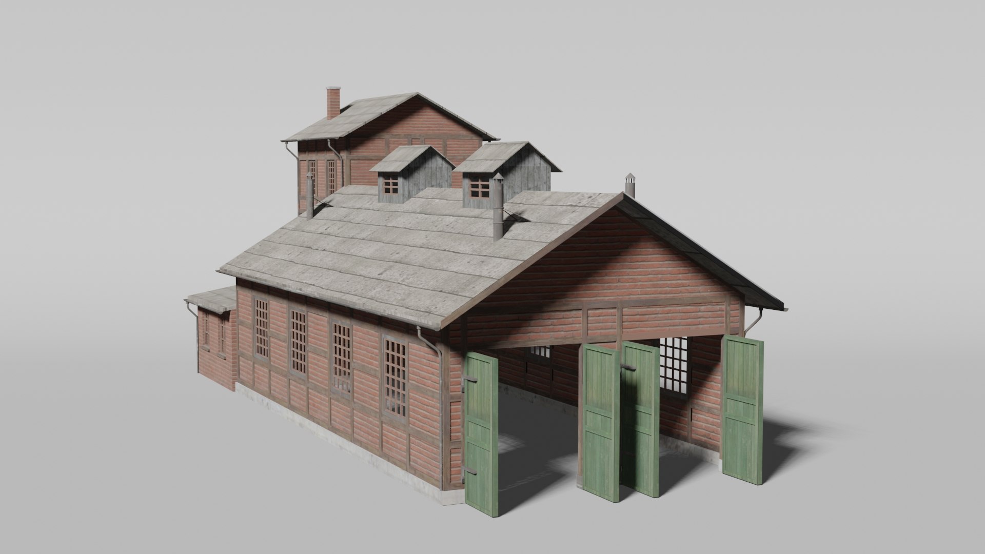Old Brick Train Shed 3D Model - TurboSquid 2163895