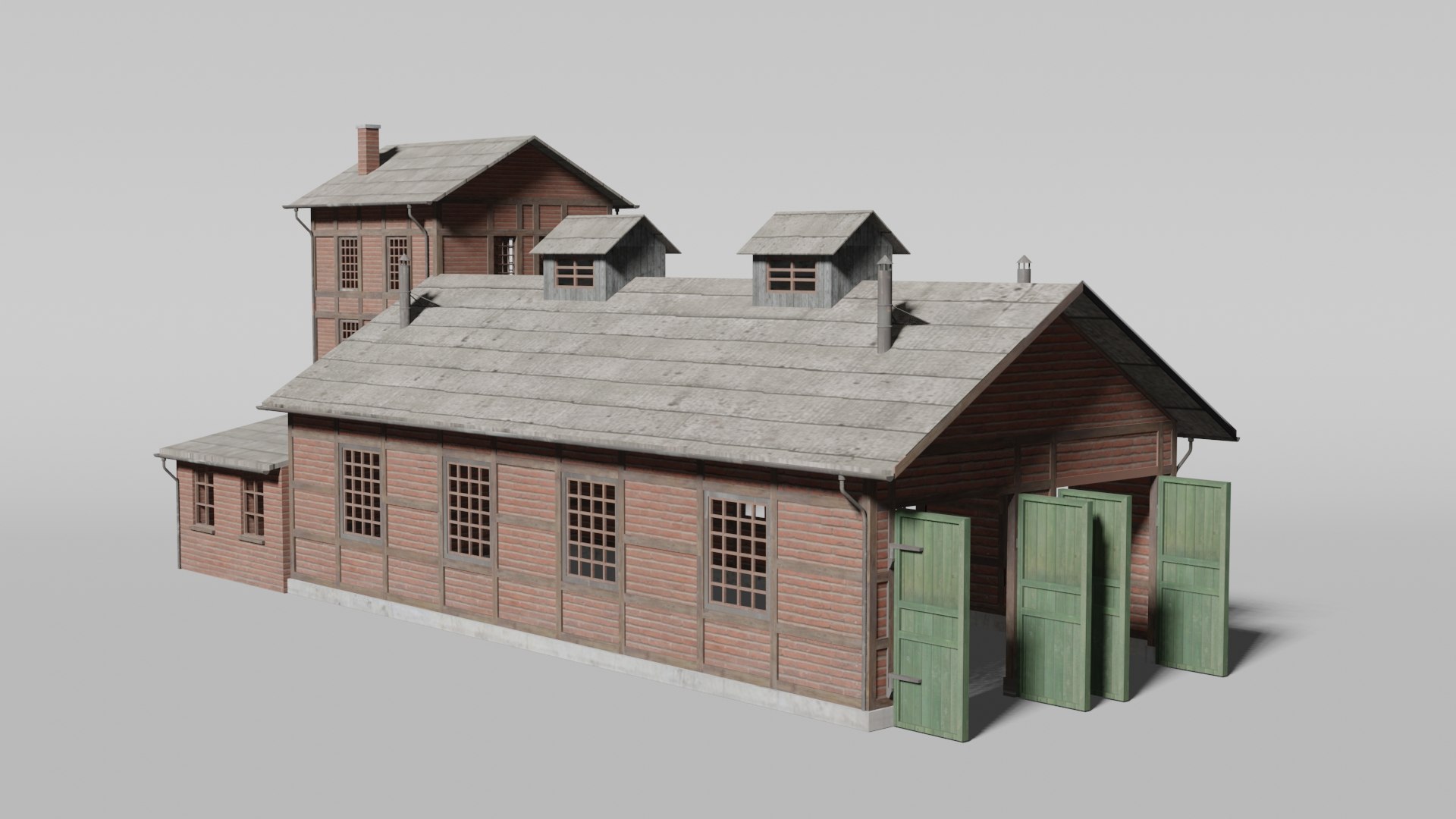 Old Brick Train Shed 3D Model - TurboSquid 2163895