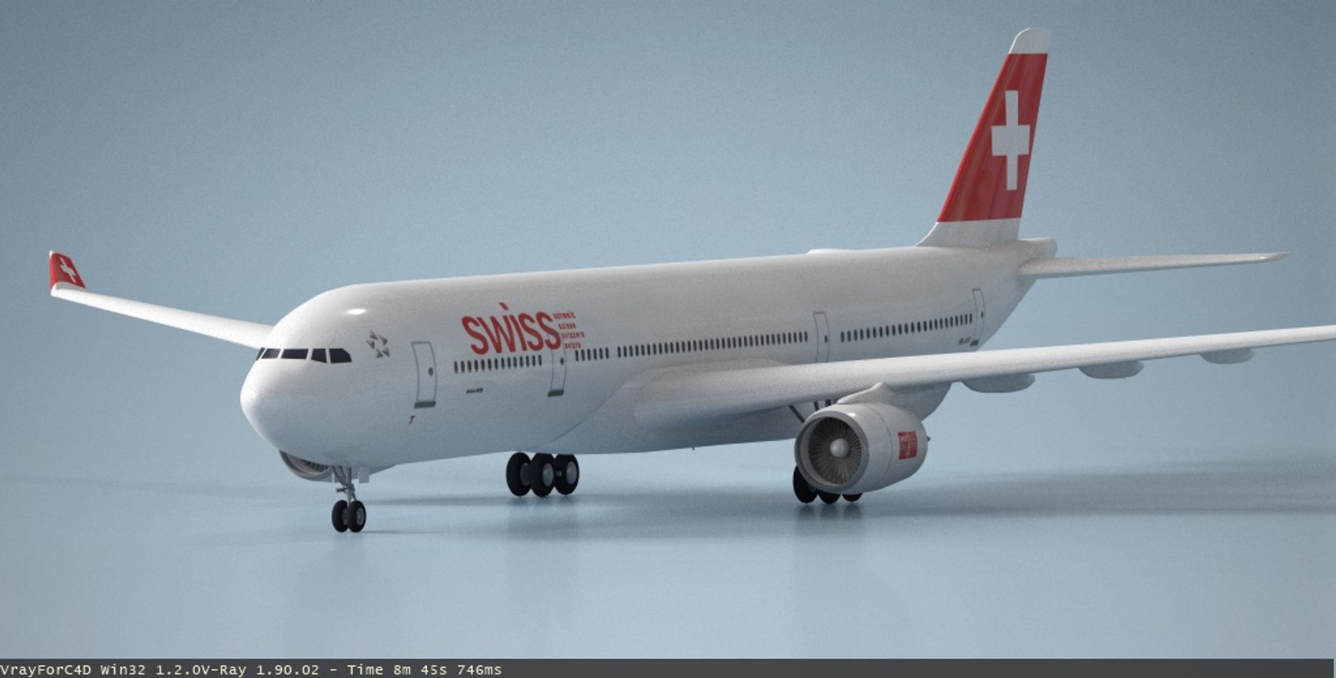 Airplane Airbus A330 3d C4d