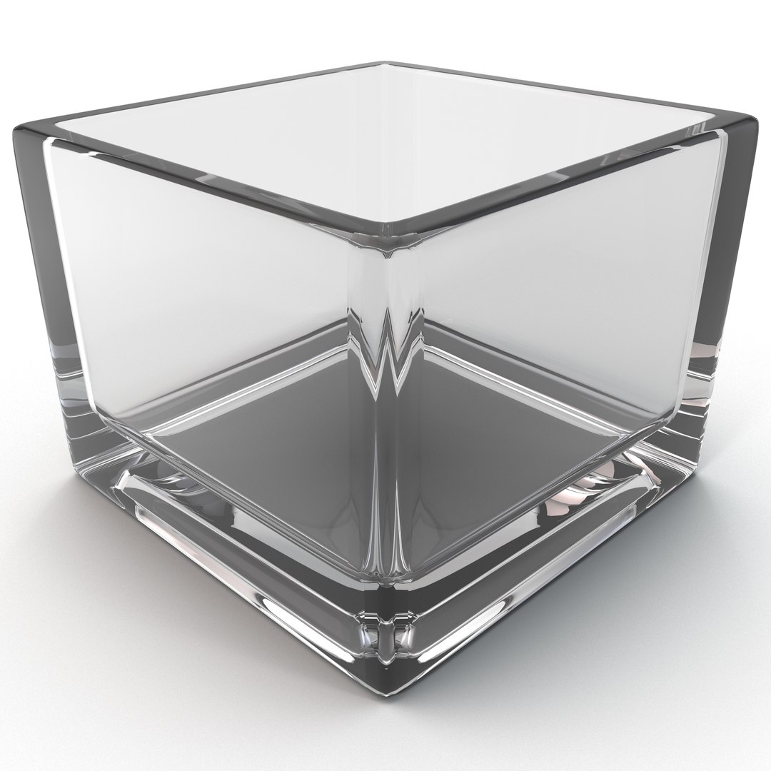 3d Square Glass Vase Model