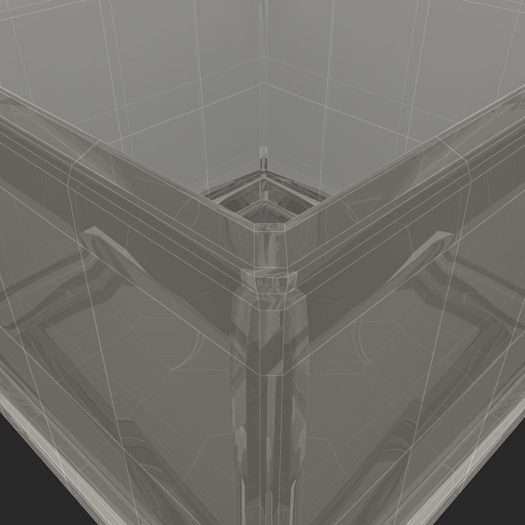 3d Square Glass Vase Model