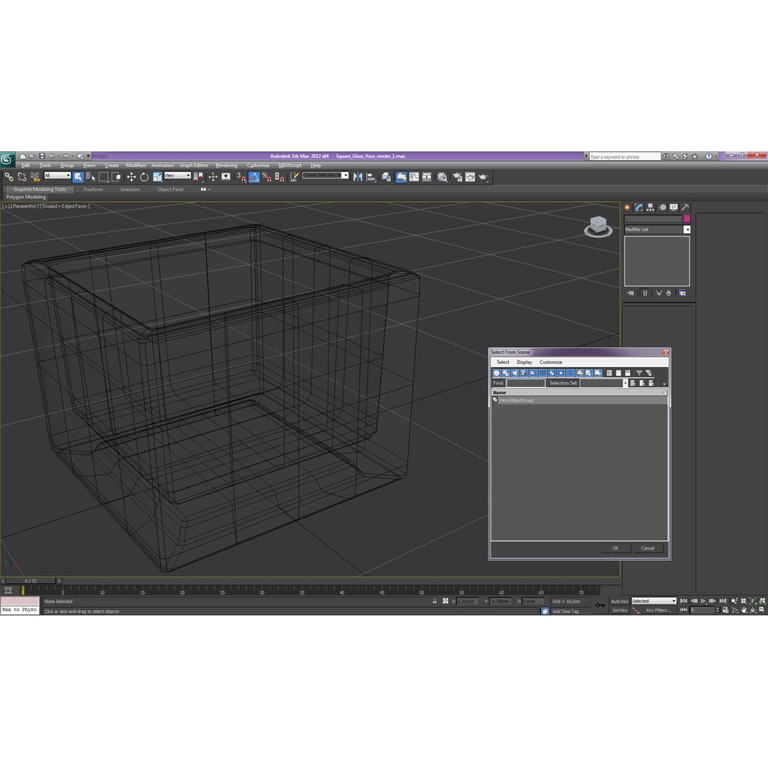 3d Square Glass Vase Model
