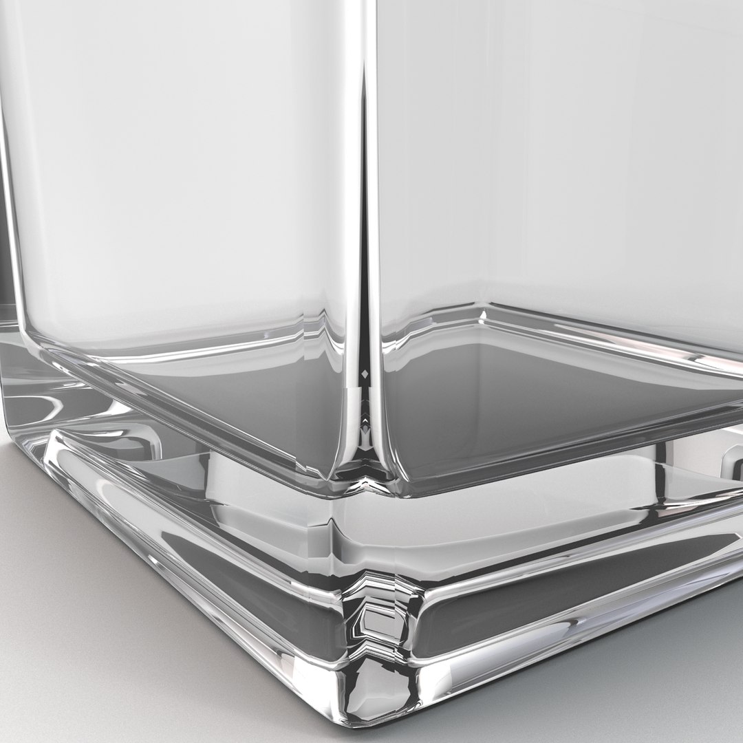 3d Square Glass Vase Model