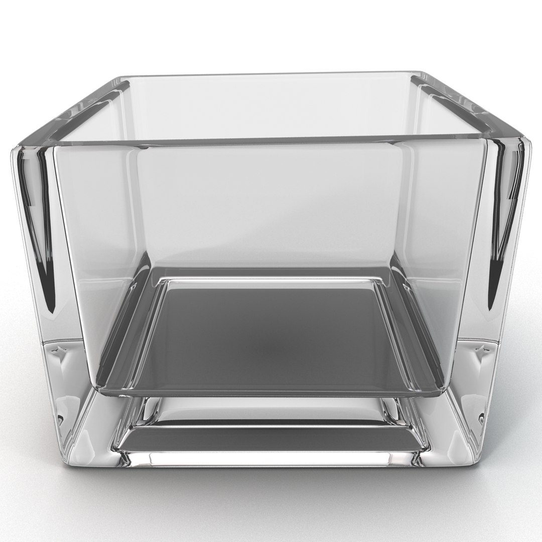 3d Square Glass Vase Model