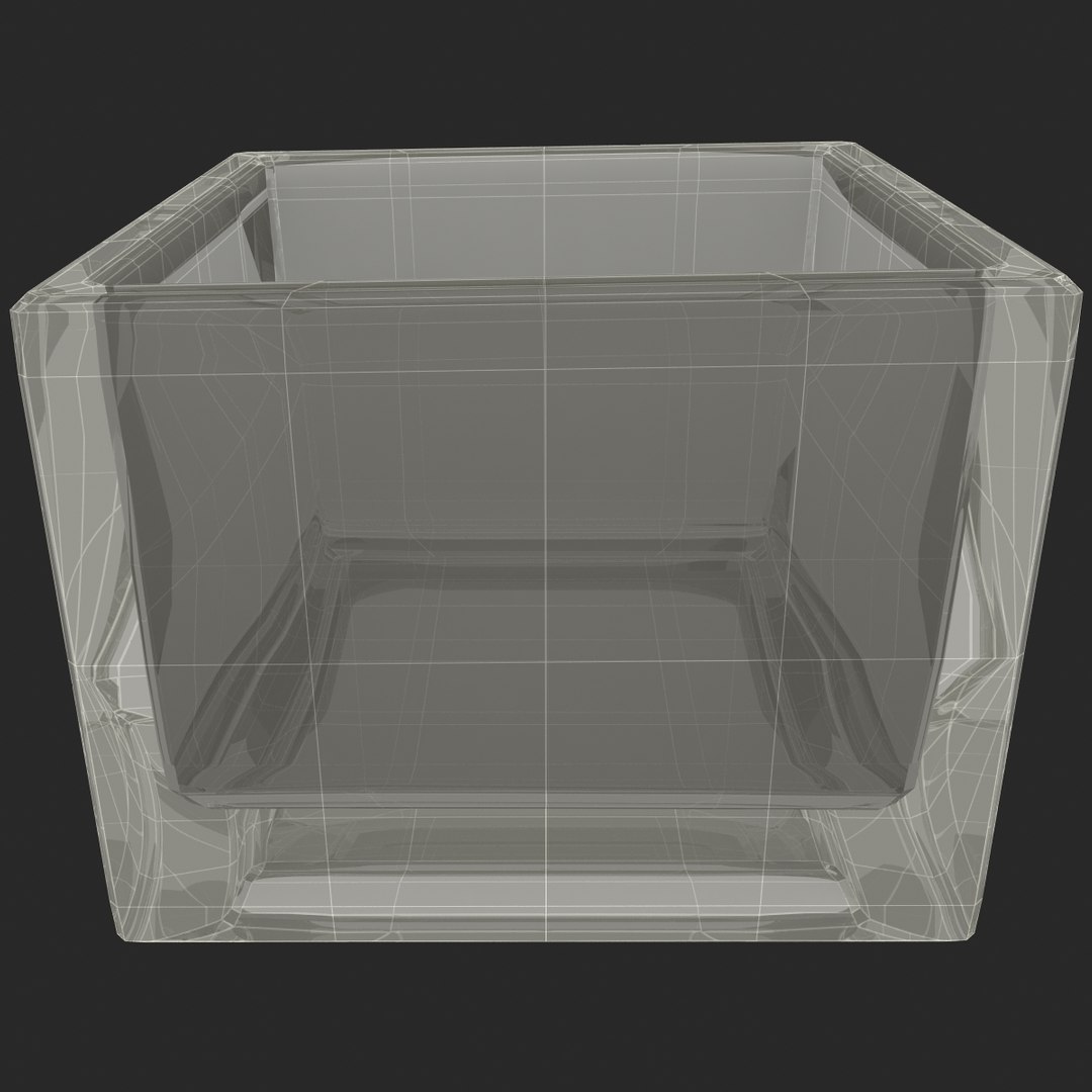 3d Square Glass Vase Model