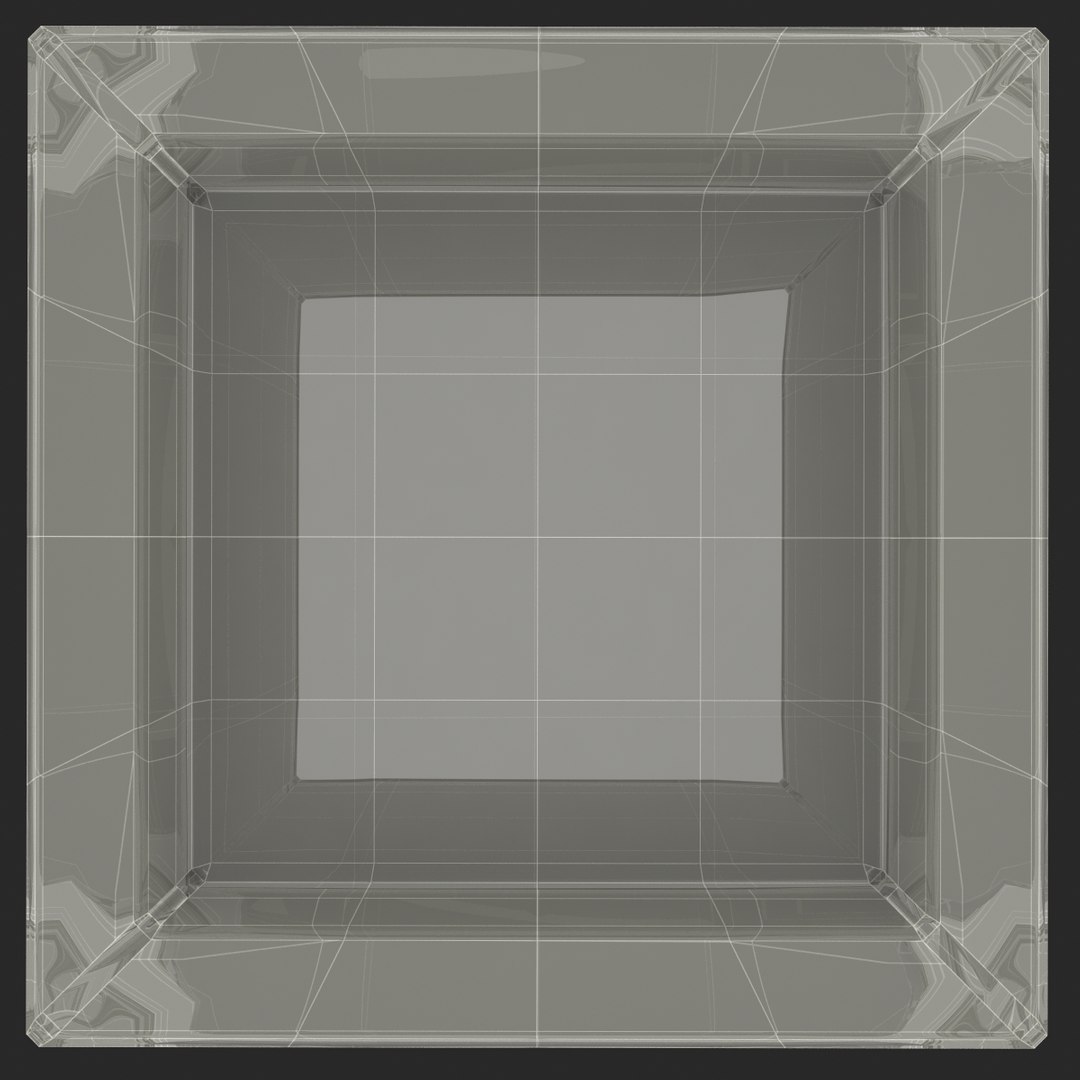 3d Square Glass Vase Model