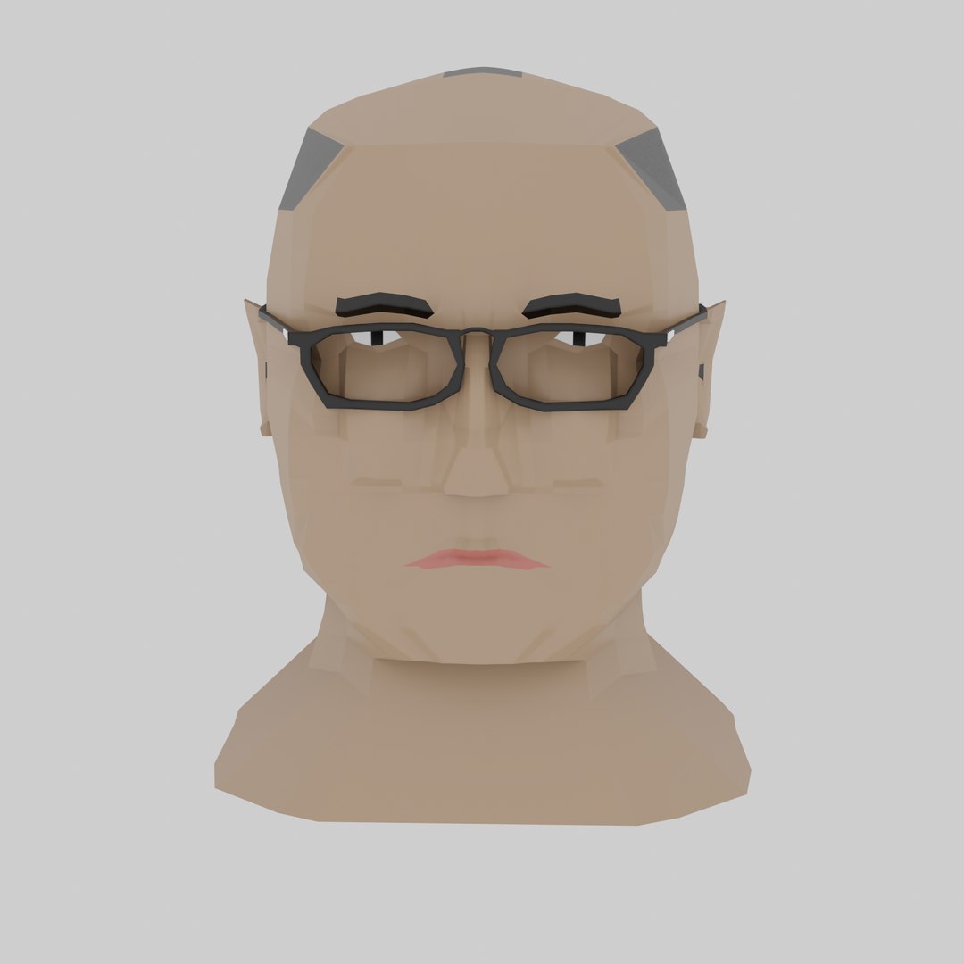 Low Poly Male Head 3D Model - TurboSquid 1719821