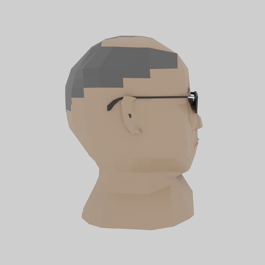 Low Poly Male Head 3D Model - TurboSquid 1719821