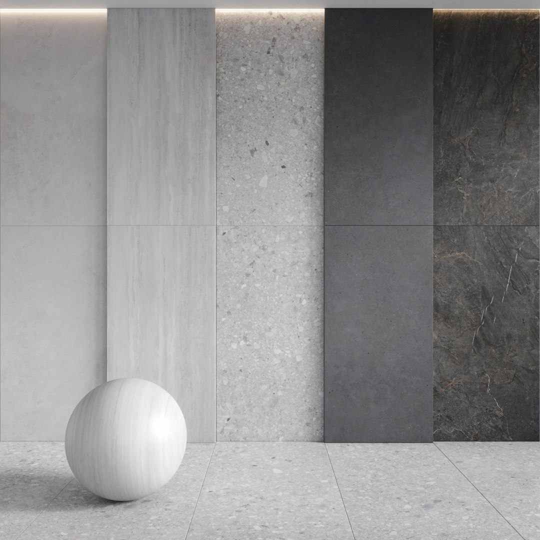 StoneSystem Vitra Grey Porcelain Tiles 3D Model - TurboSquid 2366029