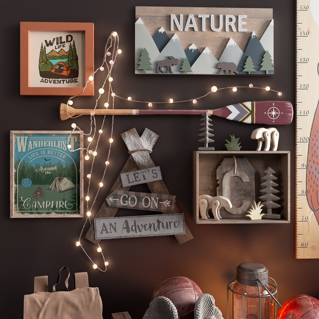 A Large Teen Room Set Of Decor In Scout Style 3D Model - TurboSquid 1880127