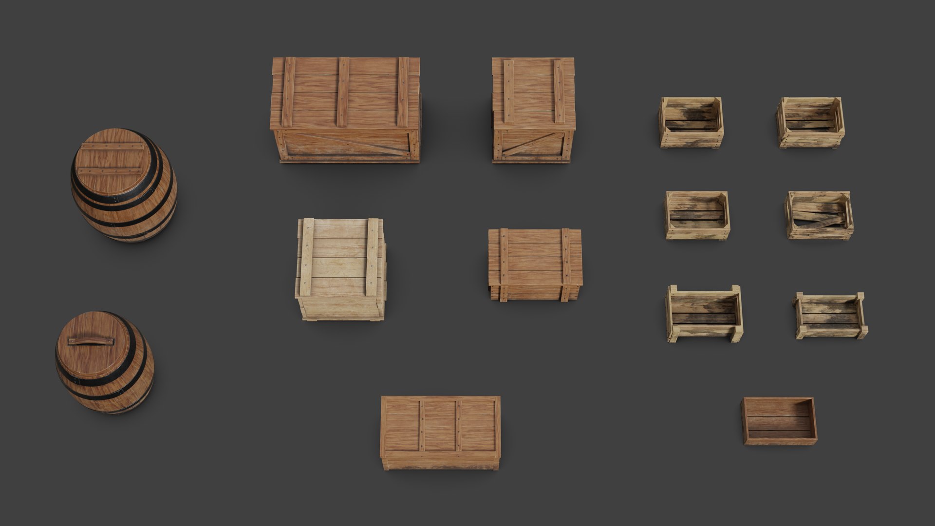 3D Medieval Wooden Crate Pack - Dirty Model - TurboSquid 1905603