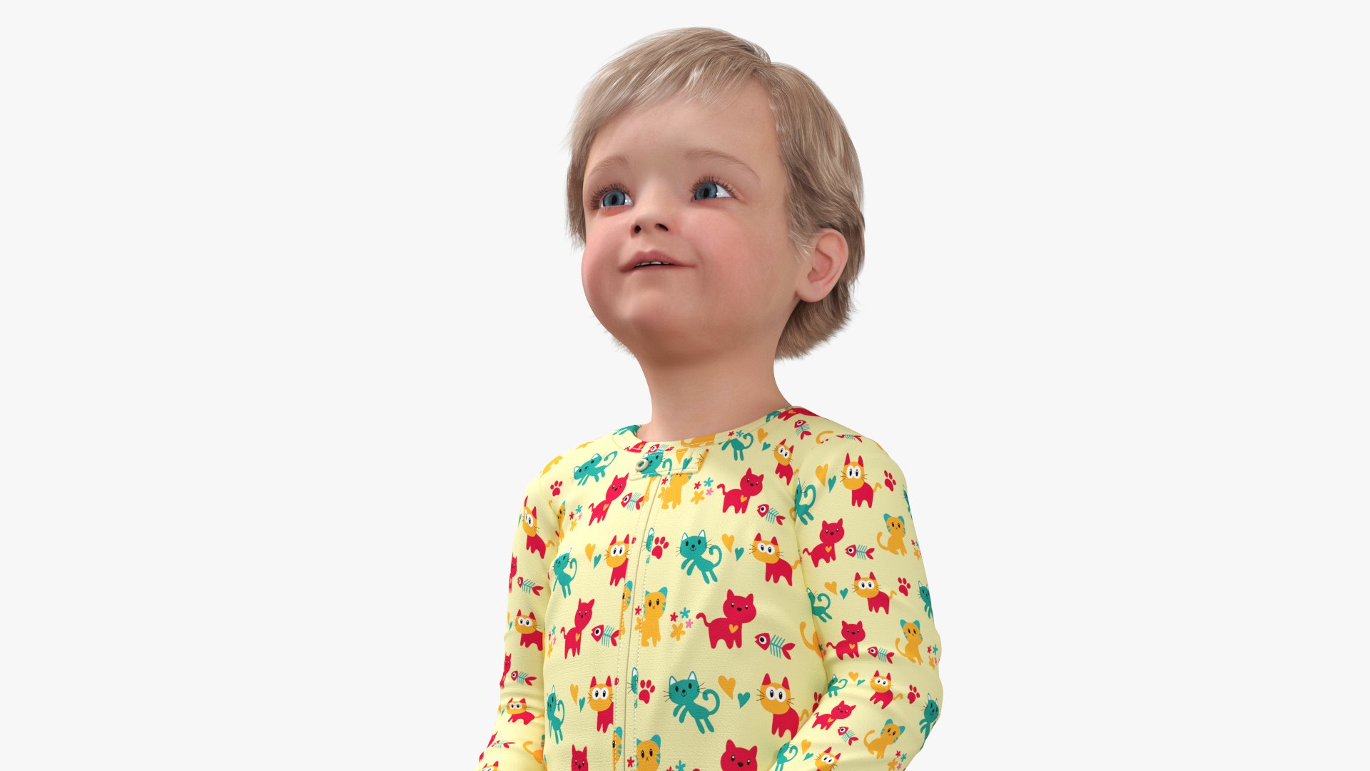 3D Model Toddler Aged 1 Year In Pajamas Standing Pose - TurboSquid 2267061