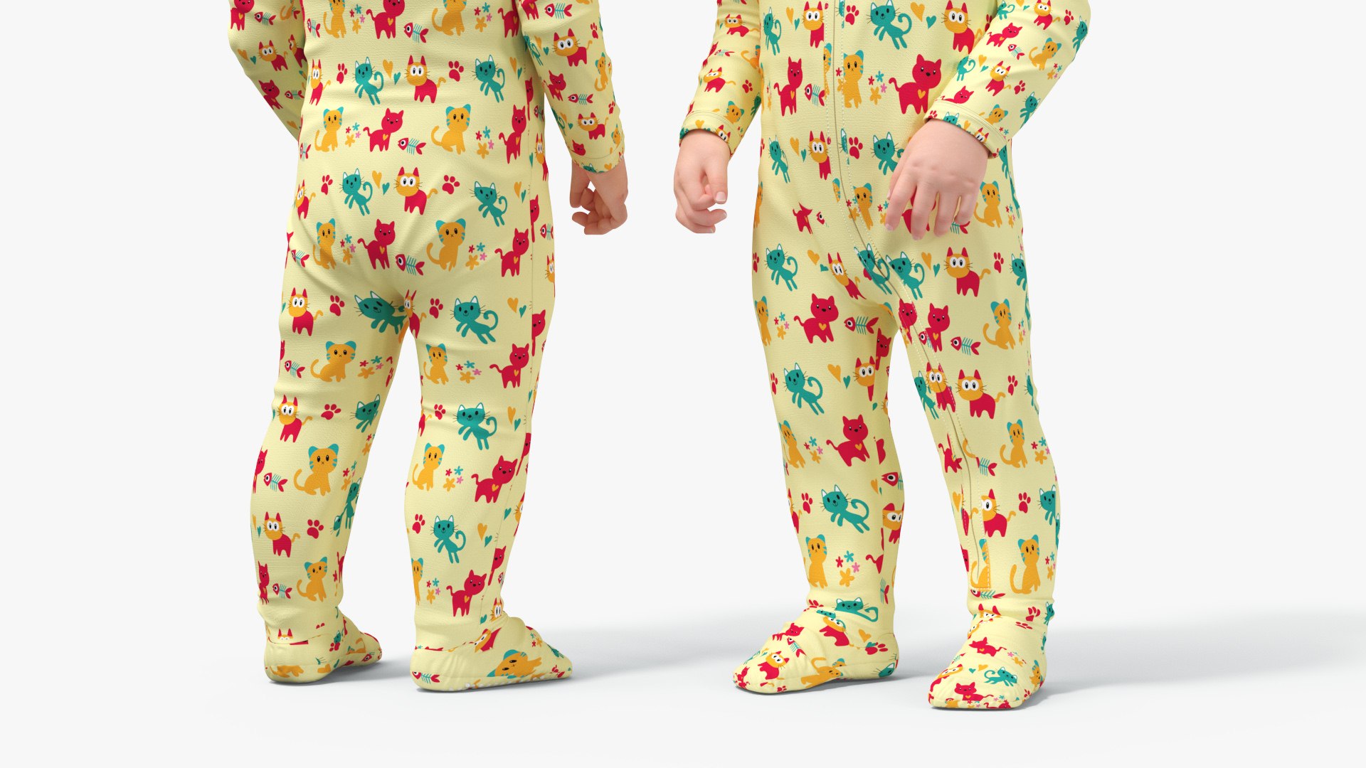 3D Model Toddler Aged 1 Year In Pajamas Standing Pose - TurboSquid 2267061