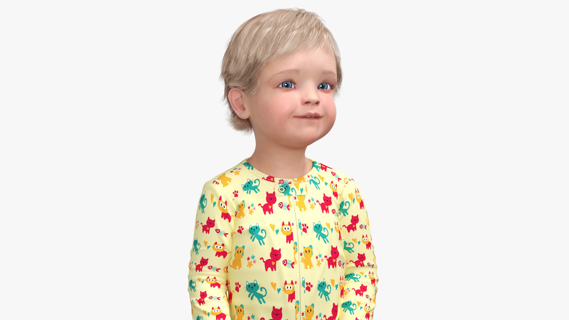 3D Model Toddler Aged 1 Year In Pajamas Standing Pose - TurboSquid 2267061