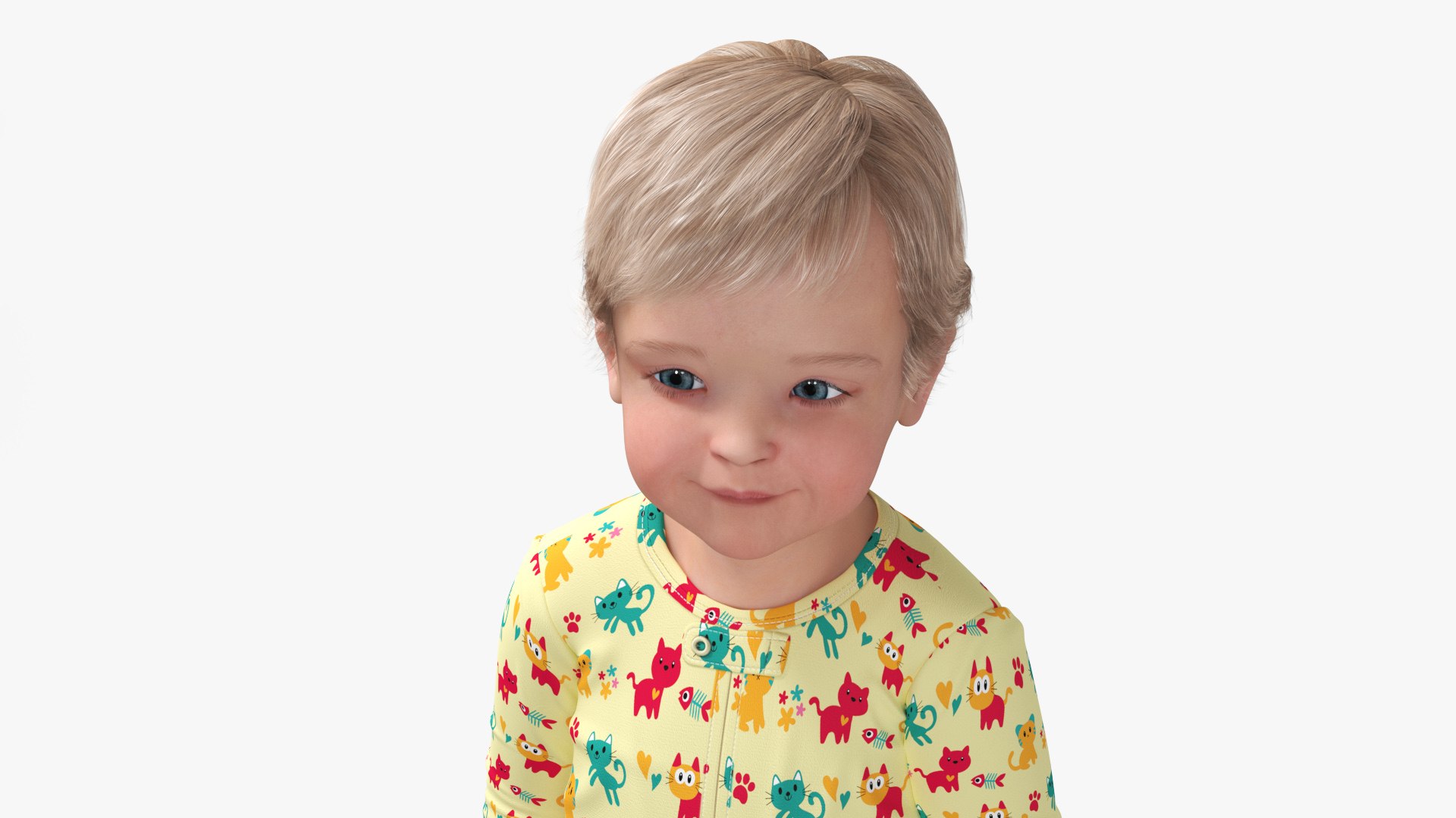 3D Model Toddler Aged 1 Year In Pajamas Standing Pose - TurboSquid 2267061