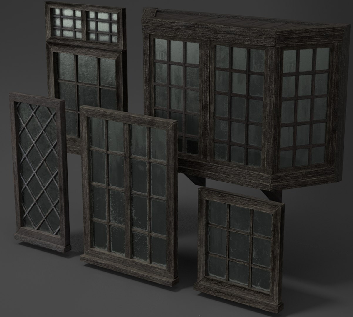 3D medieval windows pack glass model - TurboSquid 1412987