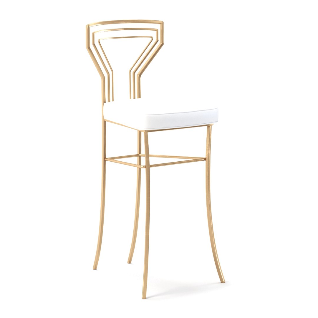3D Six Geometric Back Dining Chairs in Polished Steel - TurboSquid 1951992