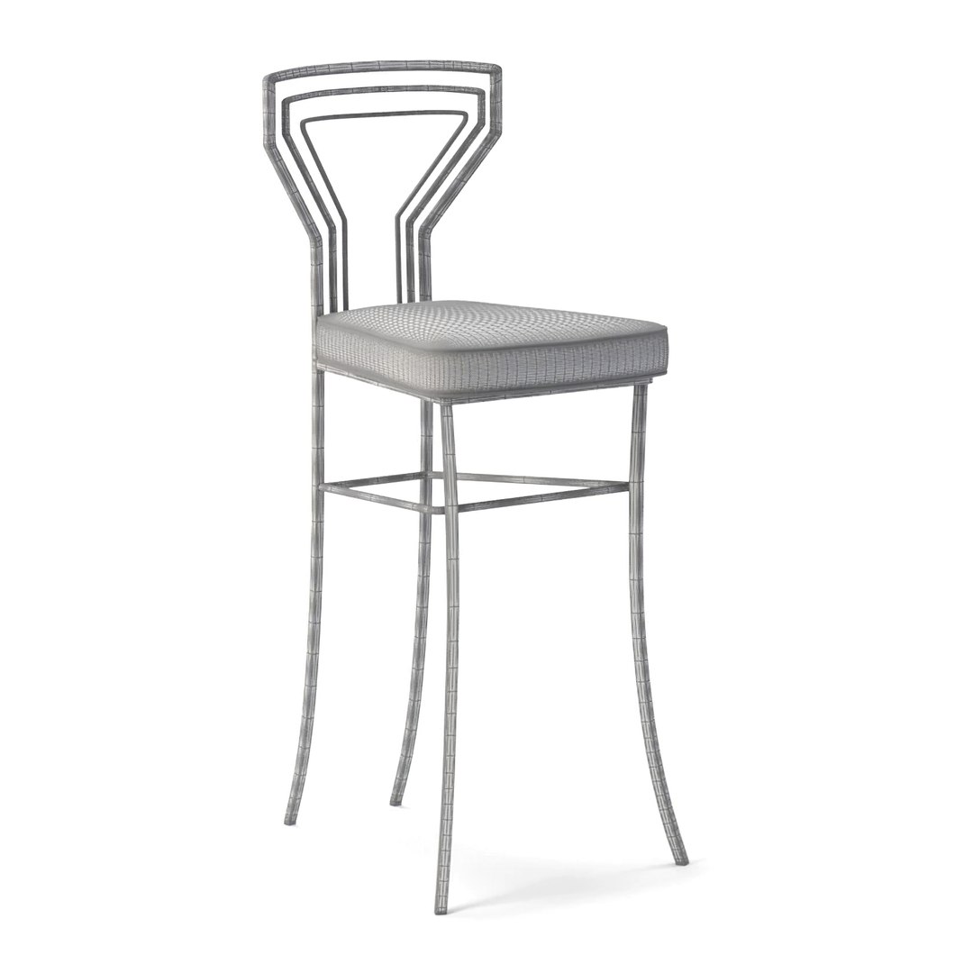 3D Six Geometric Back Dining Chairs in Polished Steel - TurboSquid 1951992