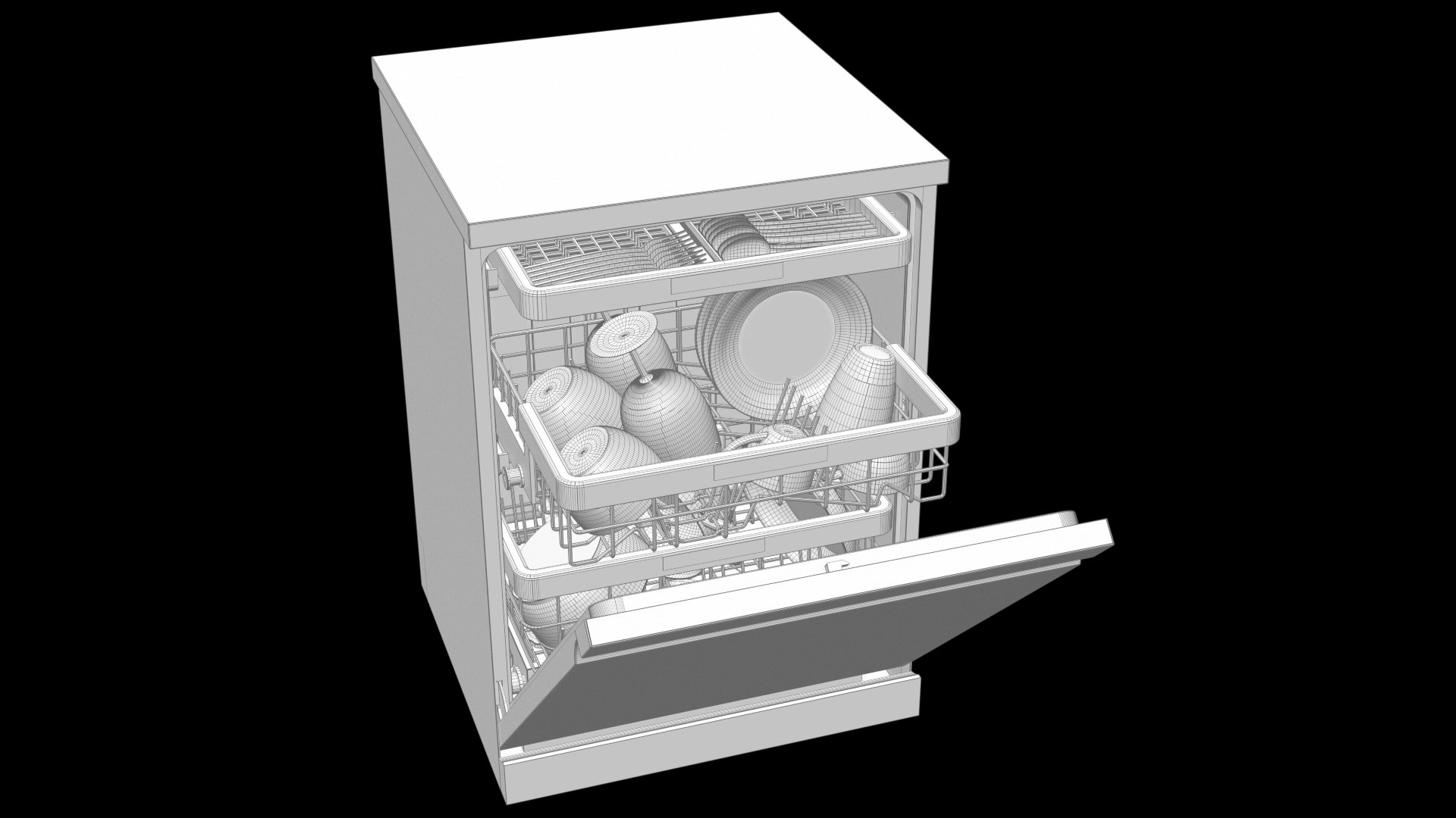 Freestanding Dishwasher 3D Model - TurboSquid 1720037